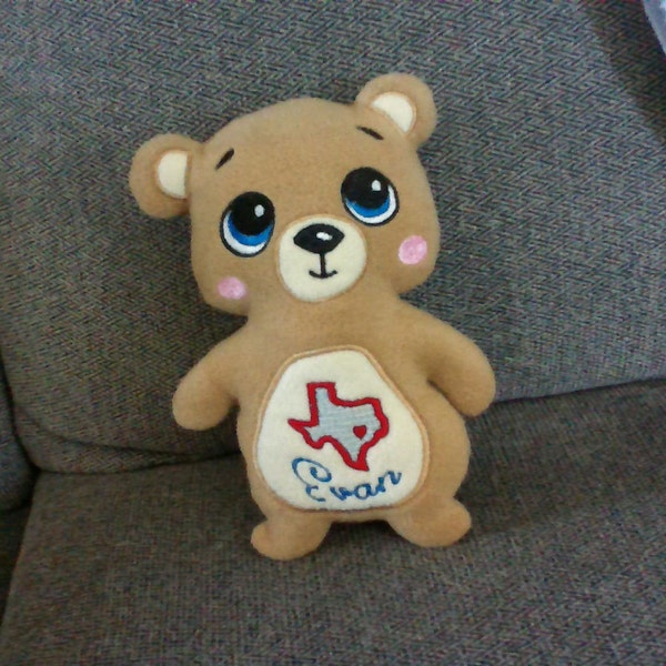 Teddy Bear Stuffie ITH Embroidery , Machine Pattern, ITH Bear Stuffie ...