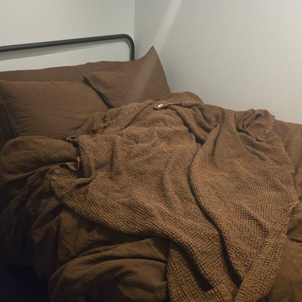Linen Duvet Cover in Walnut. King, Queen, Twin, Full, Double, Single ...