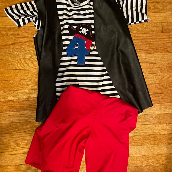 Pirate Number 4 Birthday Machine Embroidery Applique Design - Etsy