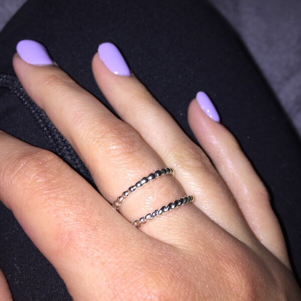 Sterling Silver Twisted Band Simple Stacking Ring - Etsy