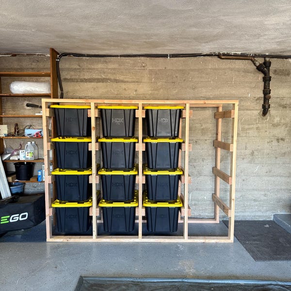 HDX 27 Gallon Tote Rack Plans, Tote Garage Storage Shelves ...