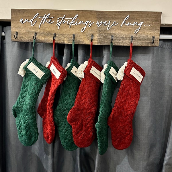 Stocking Holder and the Stockings Were Hung Sign Christmas Decor ...