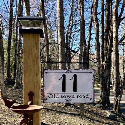 Farmhouse Custom Address Hanging Sign, Cute Rustic Country Sign, Easy ...