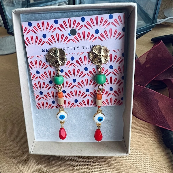 Little Coral Chandeliers, Small Coral Earrings, Little Boho Earrings ...