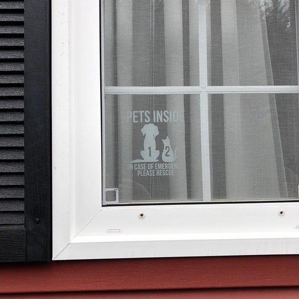 Emergency Pet Rescue Window Sticker | Pets Inside Rescue Decal for Dog ...