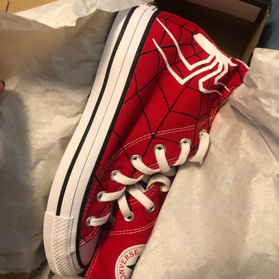 Custom Spiderman Logo Adult Converse - Etsy