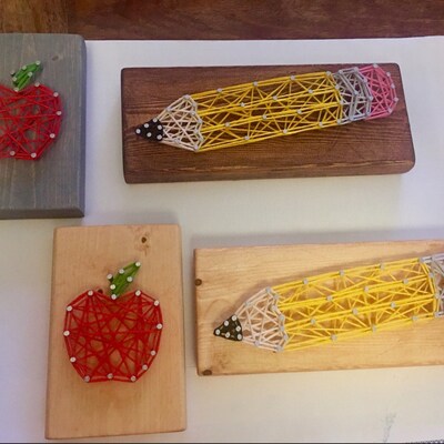 Apple & Pencil String Art, Teacher Gifts, School Decorations, Gifts ...