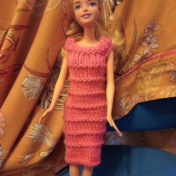 Knitting Pattern to Fit Barbie Doll– Easy Dress in DK – Original PDF ...