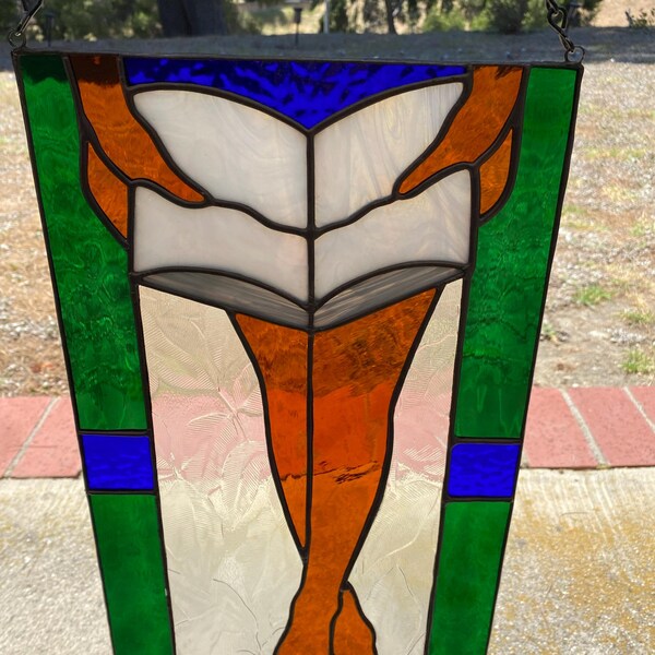 Floral Garden Bed Stained Glass Pattern Digital Download Glass Patterns ...