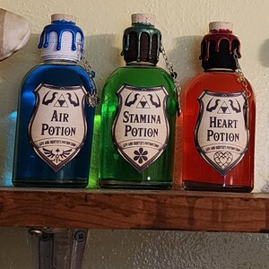 The Legend of Zelda Red Green and Blue Potions Inspired by - Etsy