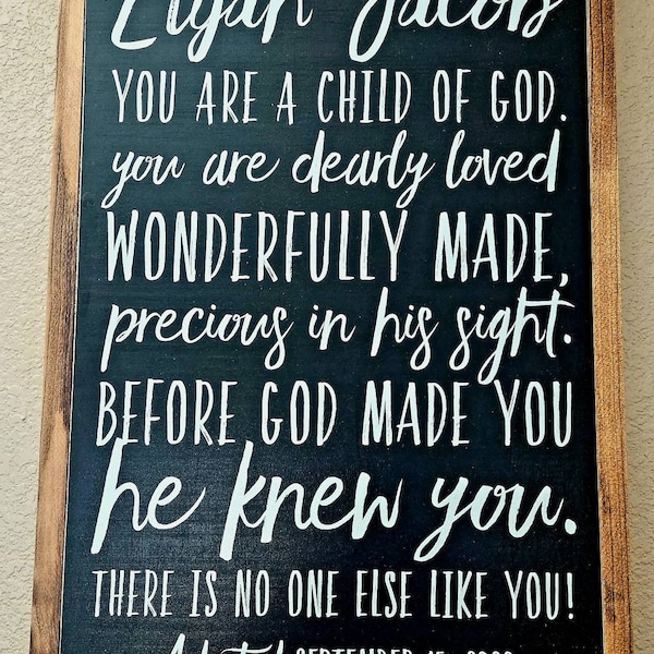 You Are A Child of God Framed Wood Sign Adoption Sign Personalized - Etsy