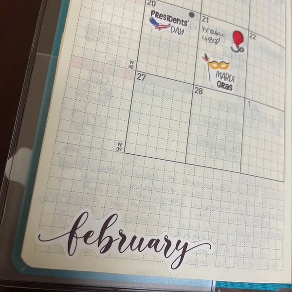 SCRIPT MONTH Planner Stickers || Flourish, Minimal, Neutral, Header ...