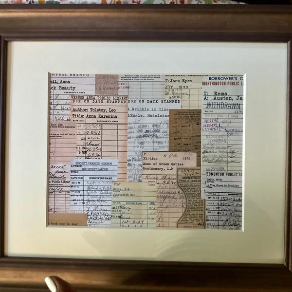 Vintage Library Card Collage Poster Print - Etsy