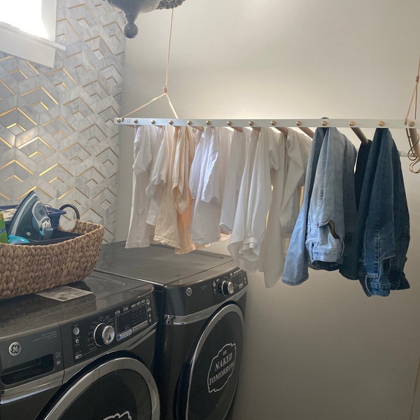 Wall / Ceiling Mounted Clothes Drying Rack, Clothes Airer, Hanging ...