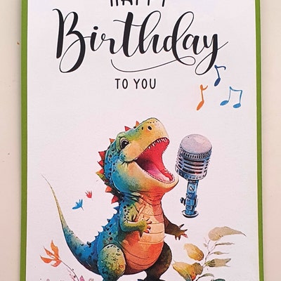 Dinosaur Birthday Card, T-rex Birthday Card Singing, T-rex Card, Funny ...