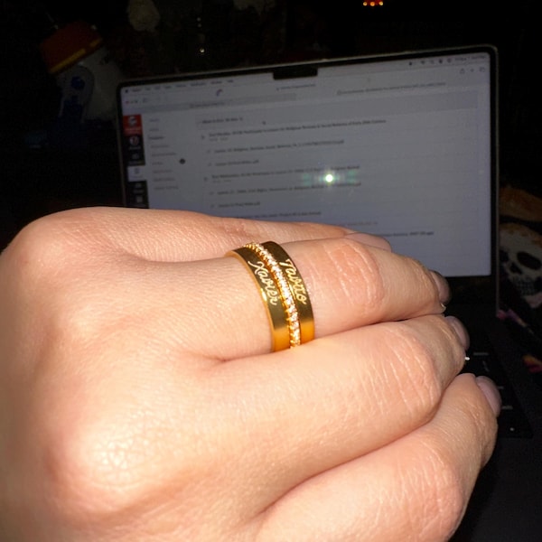 Name Band • Custom Name Ring • Skinny Engraved Ring • Engraved Band ...