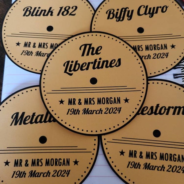 Personalised Record Label STICKERS for 7" Vinyl Record Table Names ...