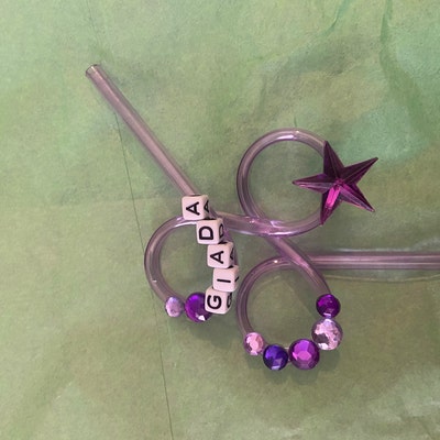 Personalized Silly Straw One Alphabet Bead Embellished Silly Straw ...