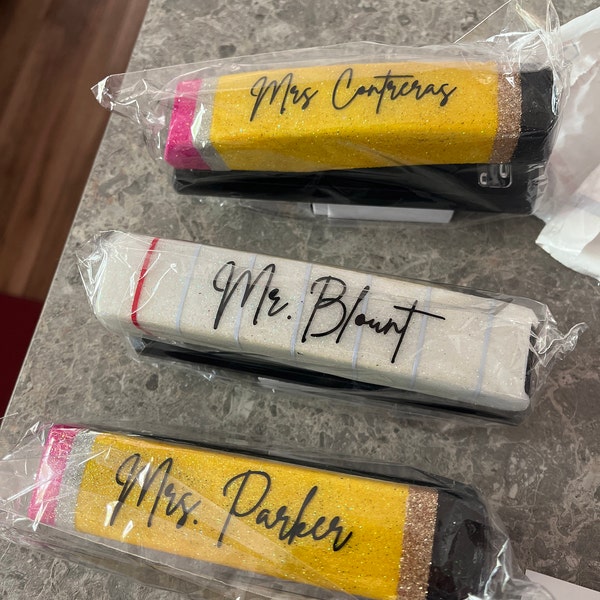 Personalized Stapler|teacher Stapler|pencil Stapler|glitter Stapler ...