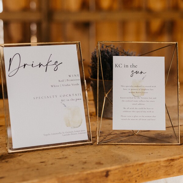 Signature Drink Sign Template Printable Signature Cocktail Sign Menu ...