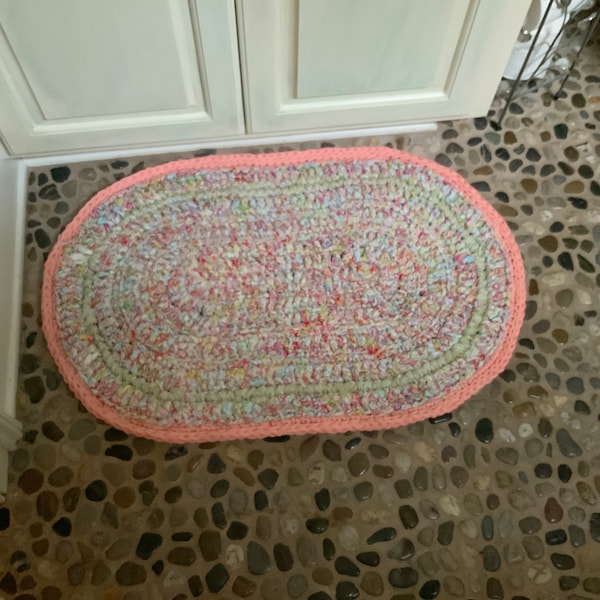 Pattern for Oval Rug, Size of Rug 33x21.6", Small Rug, Crochet Rug ...