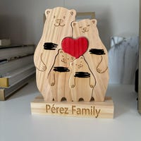 Family Wooden Hug Bears Puzzle,personalized Family Puzzle,bear Lover ...