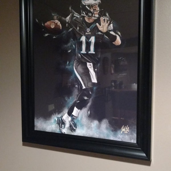 Saquon "the One" Backwards Hurdle, Philadelphia Sports Artwork ...