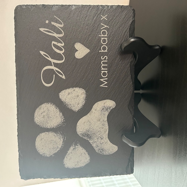 Custom Paw and Nose Print Slate • Personalized Pet Memorial Keepsake ...