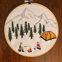 Camping Hand Embroidery Pattern - Camping Trip - PDF - Instant Download ...