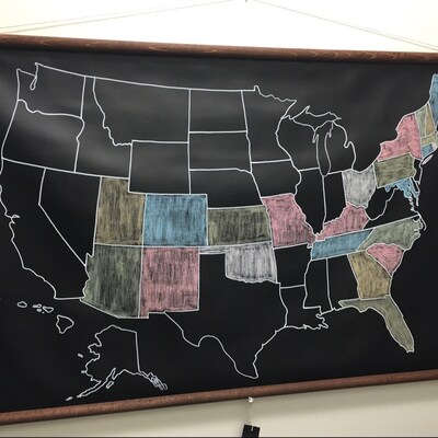 Chalkboard United States Map LARGE SIZE // USA Map // Classroom Decor ...