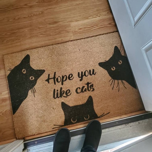 Hope You Like Cats Doormat Cat Door Mat Cat Welcome Mat Cat Gift Funny ...