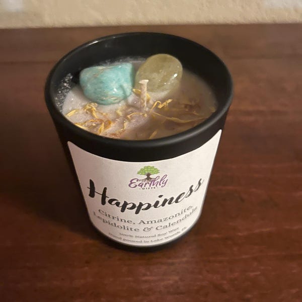Intention Candles Infused With Crystals and Herbs, Homemade Meditation ...