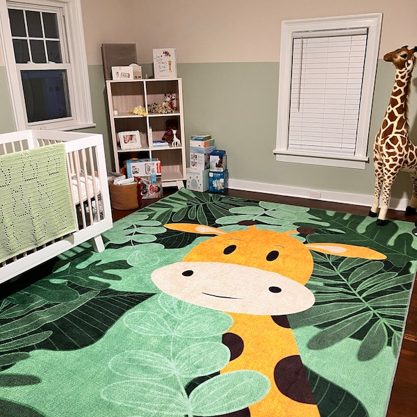 Nursery Rug 5x7, Animals and Jungle, Rug for Boy, Rug for Girl ...