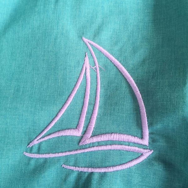 Sail Boat Embroidery Design. Sail Boat Mini. Boat Silhouette. Sail Boat ...