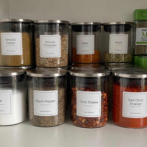 Personalised Minimalist Labels Waterproof Oil Proof Labels for Kitchen ...