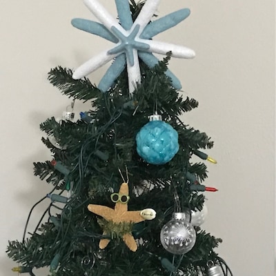 Large Starfish Coastal Tree Topper, Coastal Christmas Decor, Coastal ...