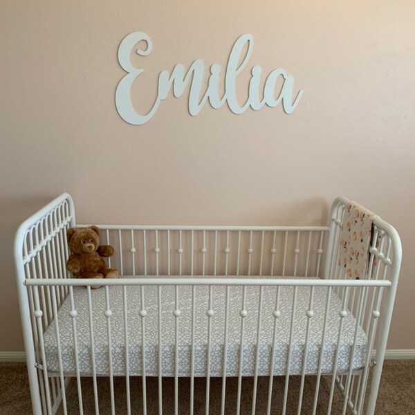 Name Wall Hanging - UNPAINTED Wooden Word - Script Name for Wall - Etsy