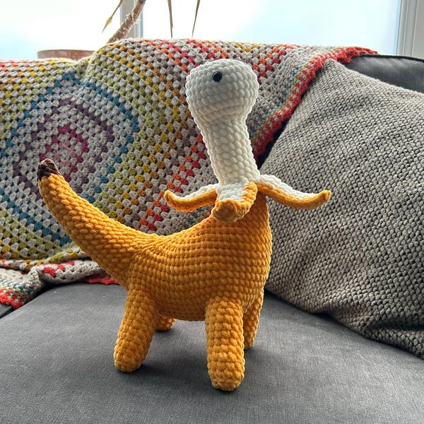 NO SEW Bananasaurus and Baby Bananasaurus Crochet Pattern Bundle - Etsy UK