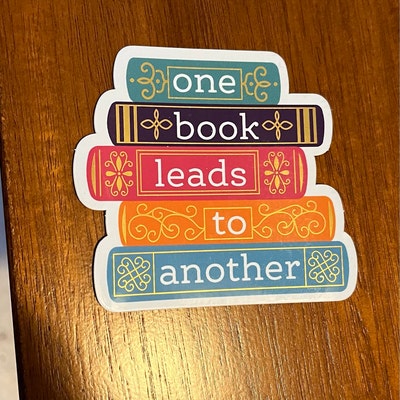 One Book Leads to Another Sticker Stack of Books Bookish Decal for Book ...