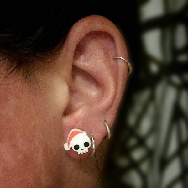 Skull Earring Studs, Skull Studs, Skull Jewelry, Skeleton Earrings ...