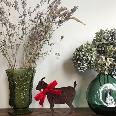 Rusty Goat, Goat Decor, Medium Rusty Metal Goat, Rusty Metal Goat, Goat ...