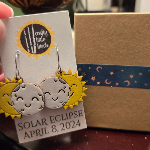 Eclipse Dangle Earrings, Solar Eclipse Stud Earrings,solar Eclipse ...
