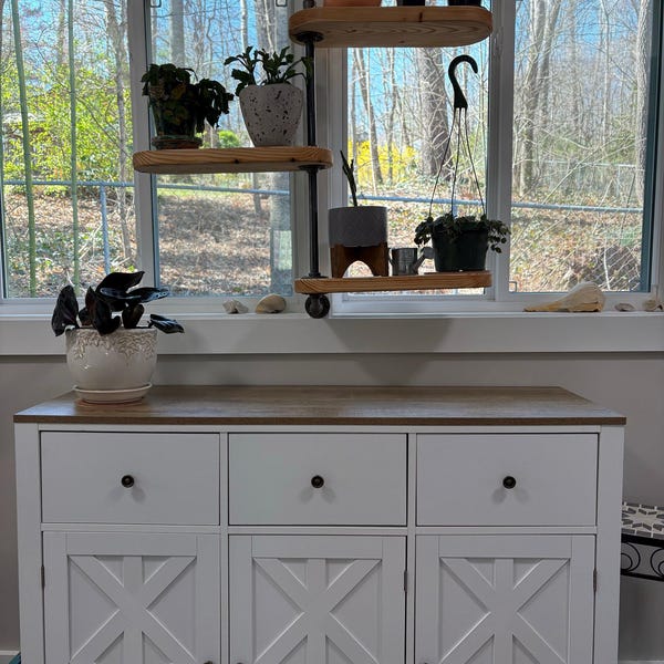 Swivel Shelf With Drip Groove for Window or Wall, Industrial Pipe Shelf ...