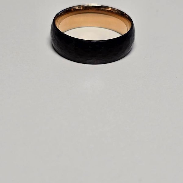 4mm Black Meteorite Sandblasted Wedding Ring, Black Obsidian ...