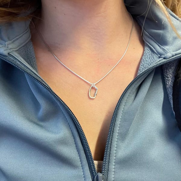 Unisex Climbing Necklace Sterling Silver, 925 Sterling Silver Carabiner ...