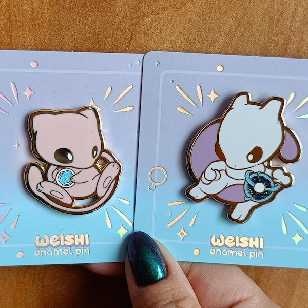 Mew & Mewtwo Enamel Pin - Etsy