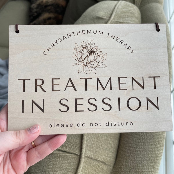 Engraved Treatment in Session Sign, Therapy in Session, in Session Sign ...