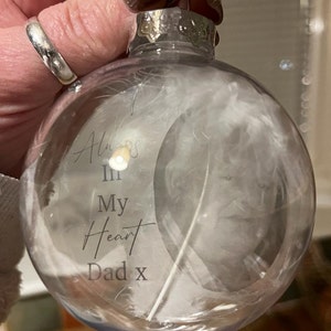 Floating Photo Memorial Memory Bauble, Special Bauble, Personalised ...