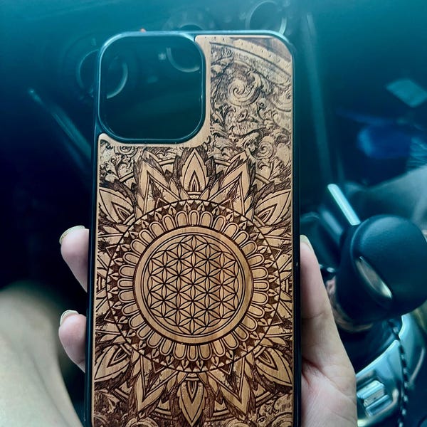 IPhone 16-11 Pro Max & Galaxy S25-S20 Ultra Plus Wood Phone Case - Hand ...