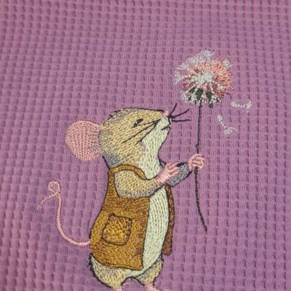 Embroidery File Mouse With Dandelion - Etsy